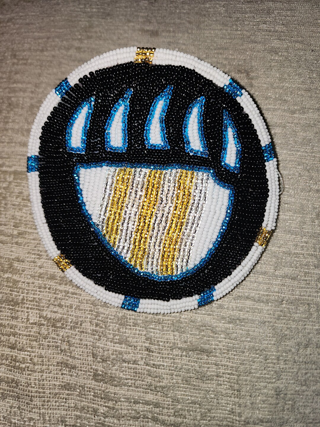 Beaded Barrette With a Bear Paw Design - Etsy