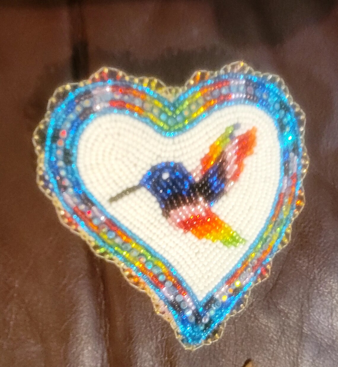 Beaded Barrette With a Hummingbird Pattern | Etsy