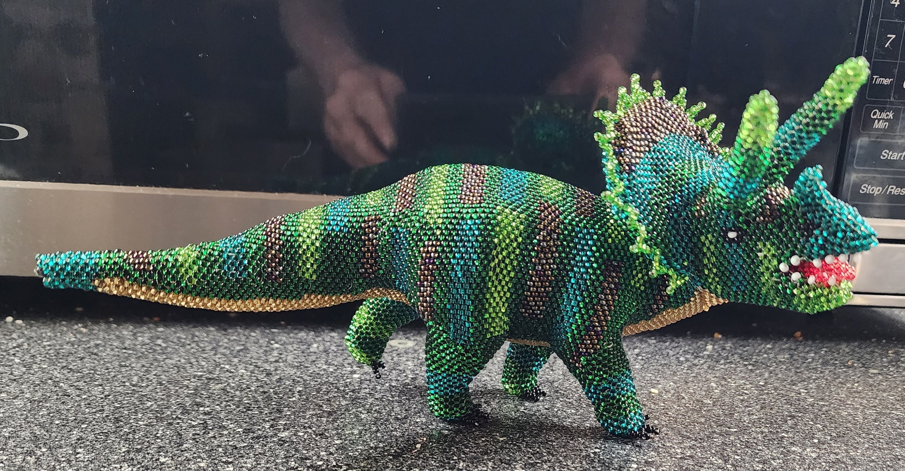 Peyote Stitched Triceratops Dinosaur - Etsy