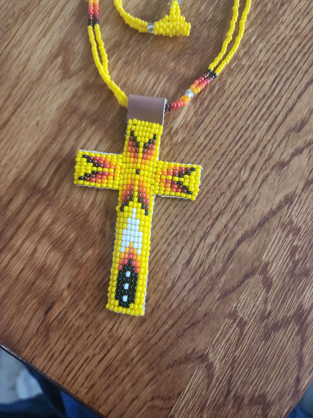 Loom Beaded Cross Necklace - Etsy