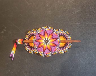 Beaded Barrette With a Stick - Etsy