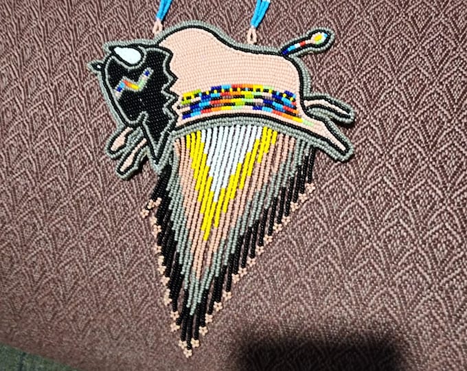 Beaded Buffalo Medallion Necklace - Etsy