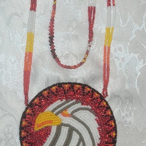 Beaded Medallion Necklace With an Eagle Head Design - Etsy