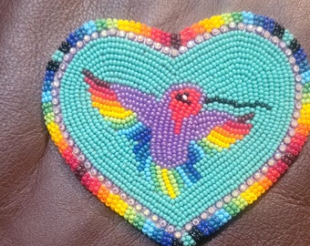 Beaded Barrette With a Hummingbird Pattern | Etsy