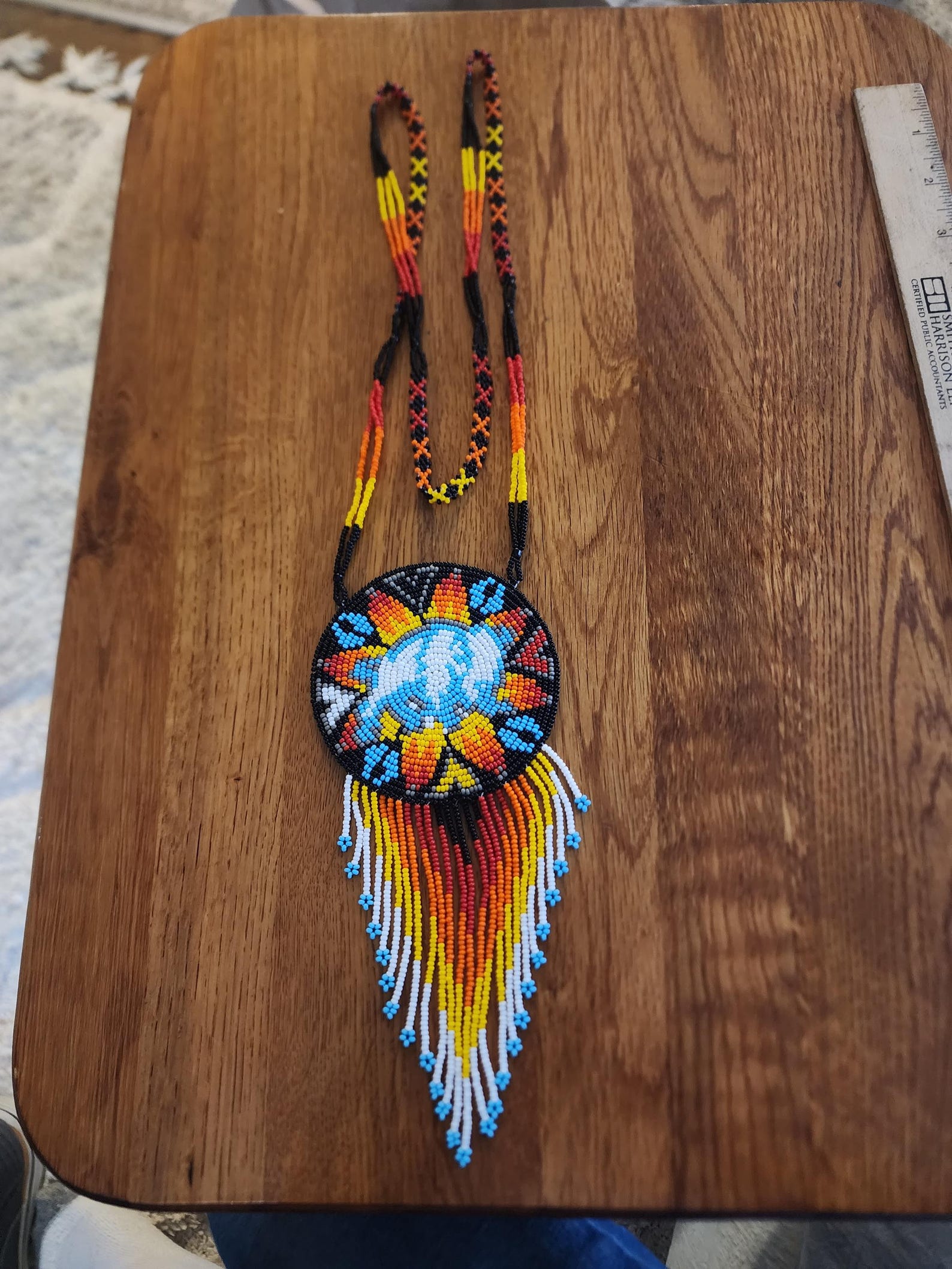 Beaded Medallion Necklace With a Buffalo Design - Etsy