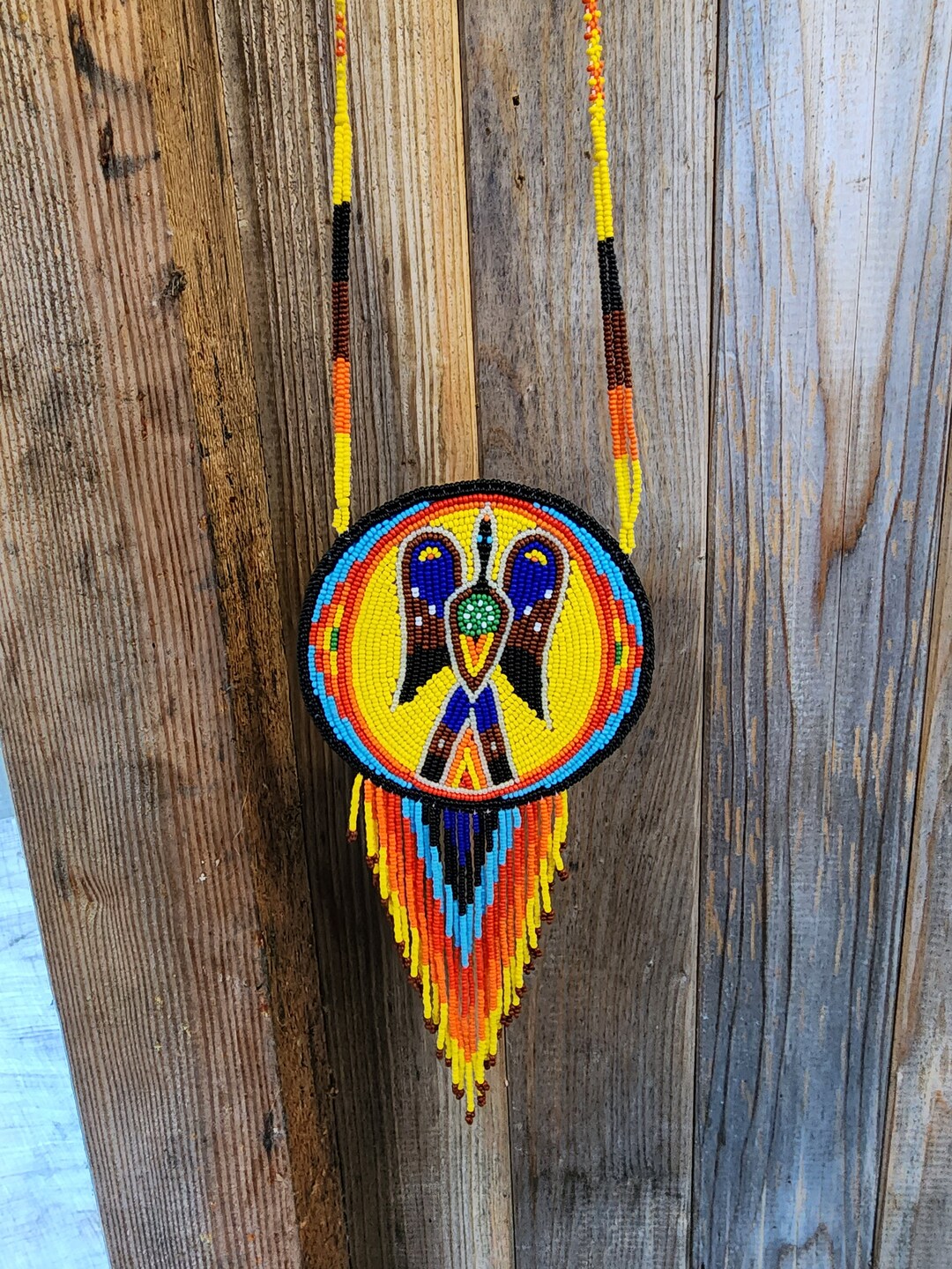 Medallion Necklace With Waterbird Design - Etsy