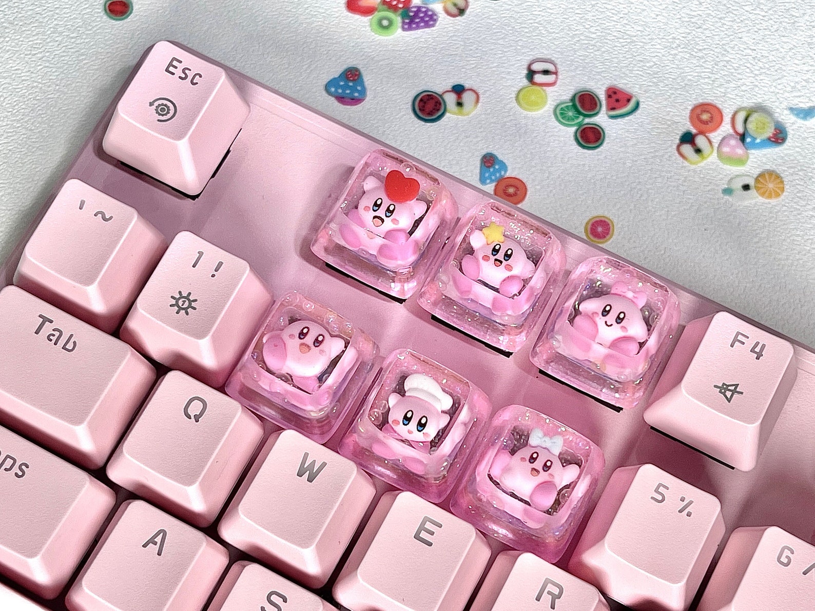 Kirby Keycaps Cute Mechanical Keyboard ECS Artisan Keycap - Etsy Australia