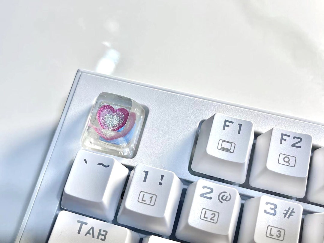 Heart Shape Shiny Keycap, Love Keyboard Caps, Gift for Her,artisan ...