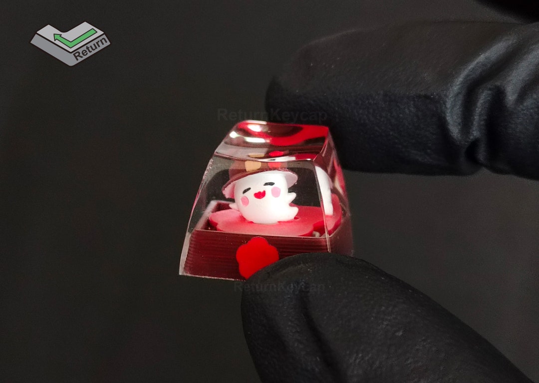 Genshin Impact Boo Tao Keycap Hutao Ghost Artisan Keycap for Mechanical ...