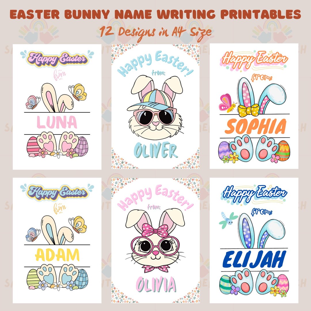 Easter Bunny Name Writing Printable, Fun Activity for Kids & Classrooms ...