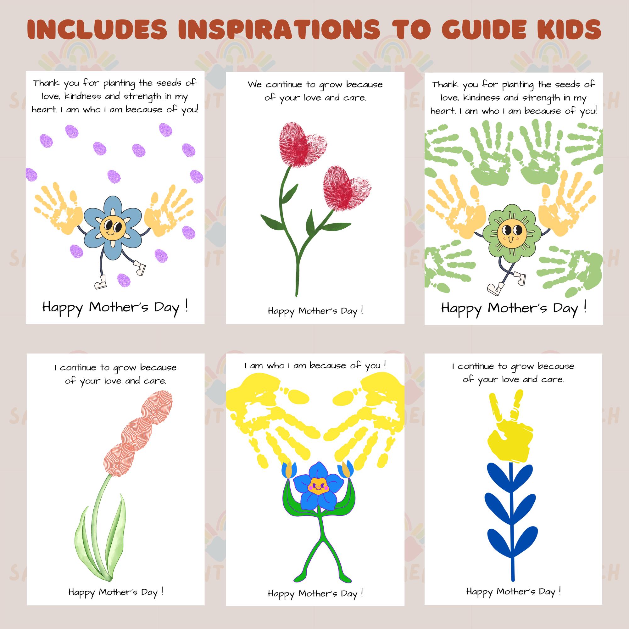 Flower Handprint Art, DIY Mother's Day Gift (PDF Pattern) - Etsy