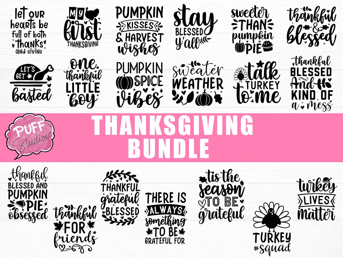 Thanksgiving Svg Bundle, Thanksgiving Shirt Svg Png, Svg Files for ...