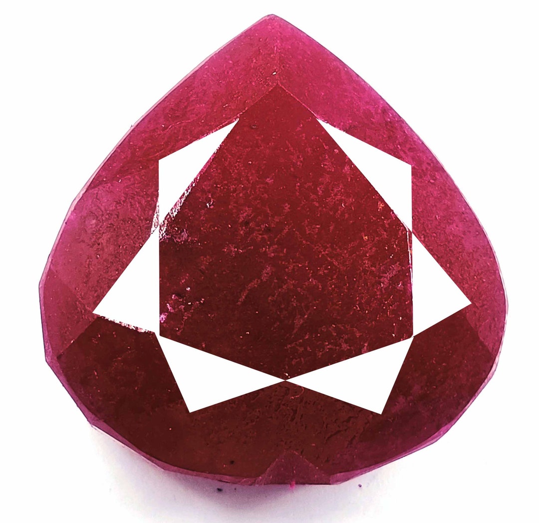 Ruby Natural 350-370 Carat Faceted Transparency Opaque Heart Cut Ruby ...