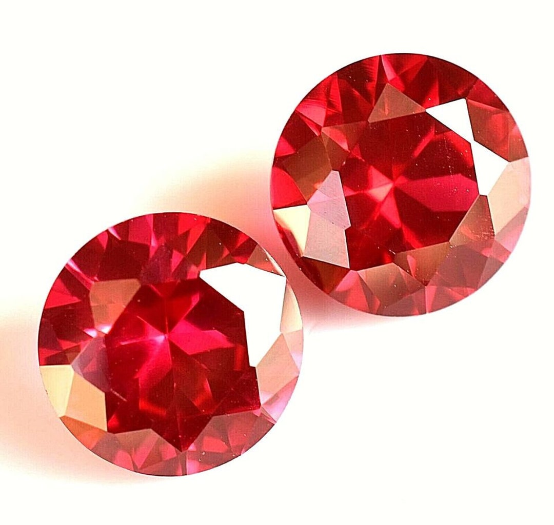 Ruby Natural 12mm 2 Piece Mogok Red Ruby IGL Certified Loose Gemstone ...