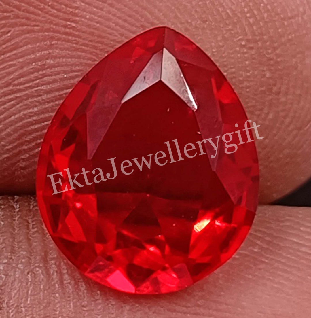 Buy Red Ruby 12x10mm Size Lot Natural Stone Faceted Pear Cut Stone IGL ...