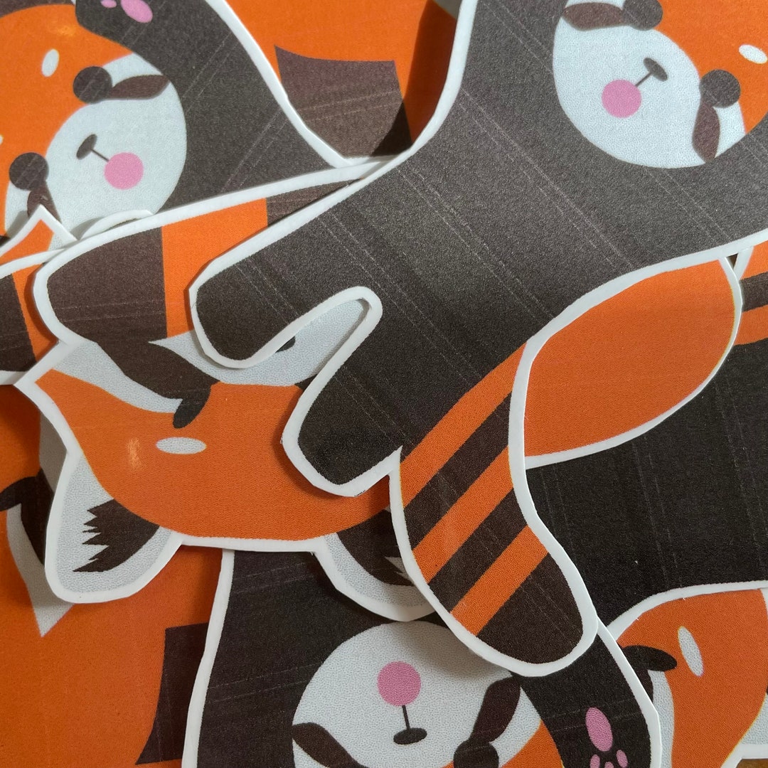 Red Panda Vinyl Stickers, Car Decal, Laptop Decal Sticker, Water Bottle ...