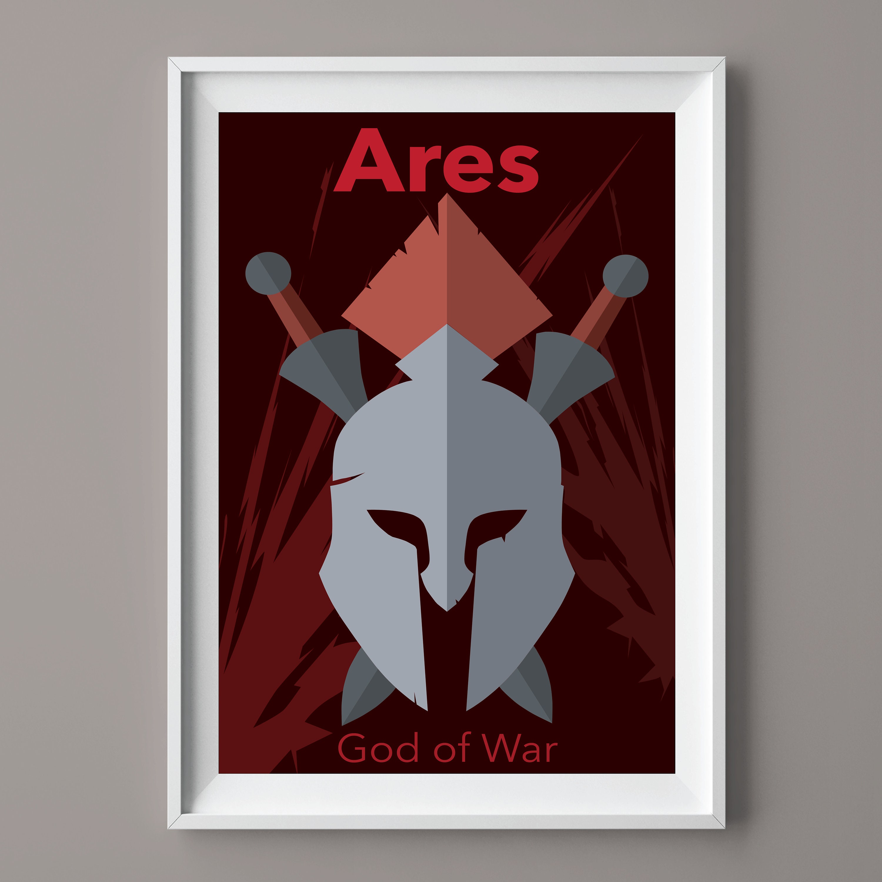 Ares Print Greek Mythology Prints Spartan Helmet History - Etsy
