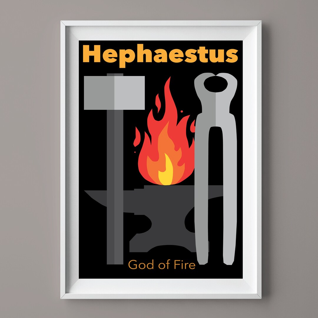 Hephaestus Print, Greek Mythology Prints, History, Home Decor, Living ...