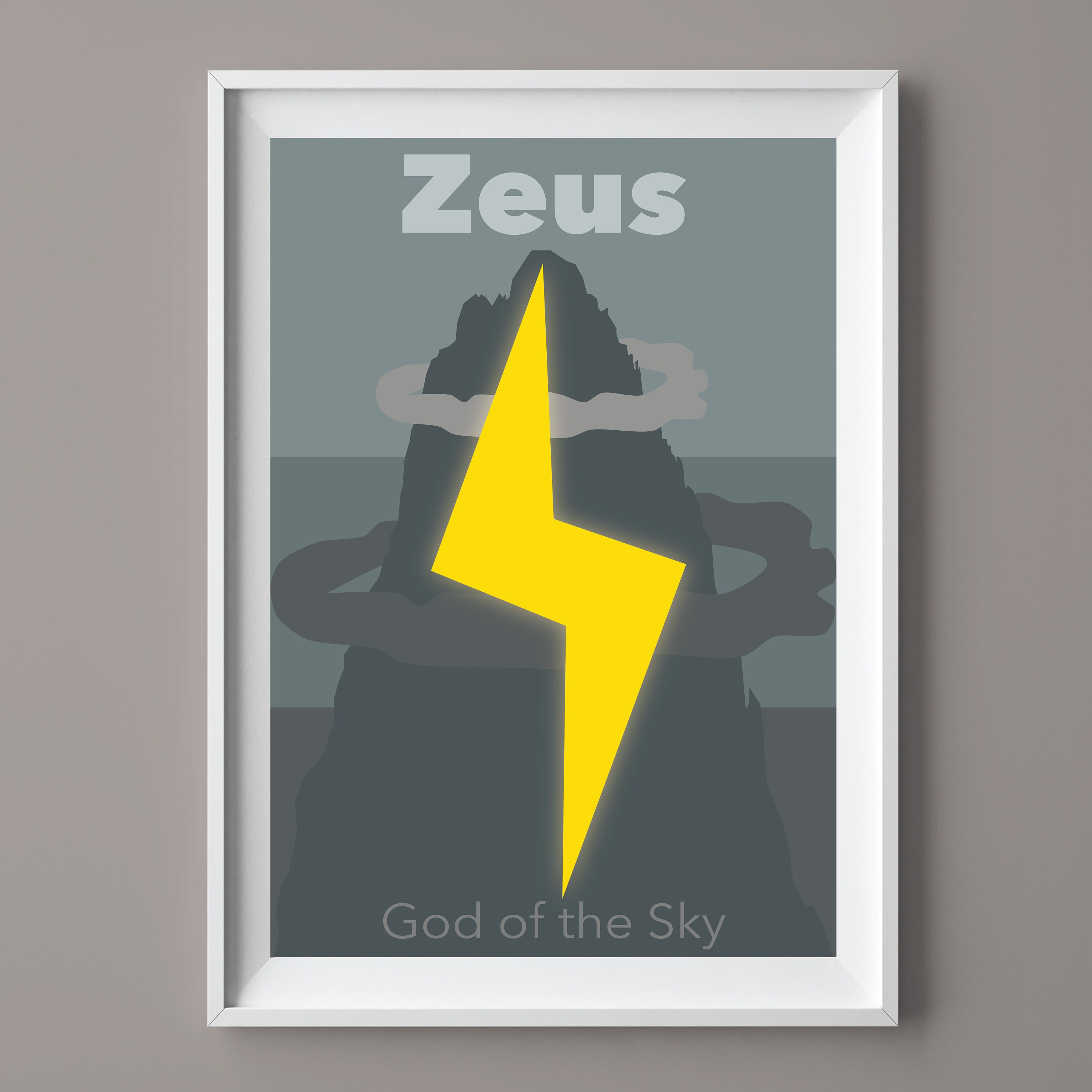 Zeus Print Greek Mythology Prints Lightning Print History - Etsy