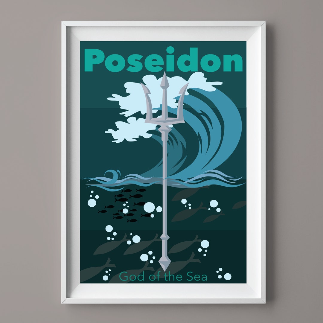 Poseidon Print Greek Mythology Prints Ocean Print History - Etsy