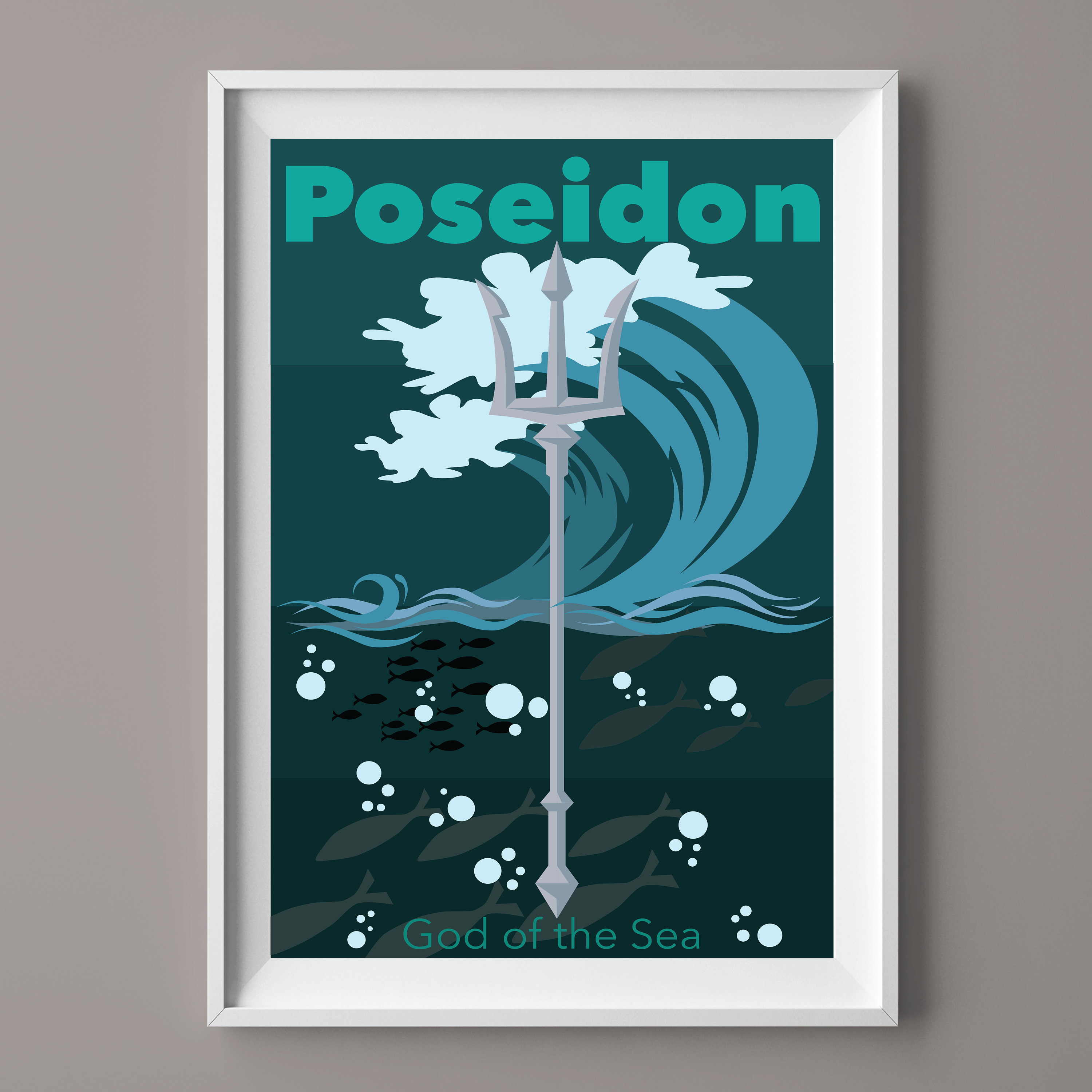 Poseidon Print Greek Mythology Prints Ocean Print History - Etsy