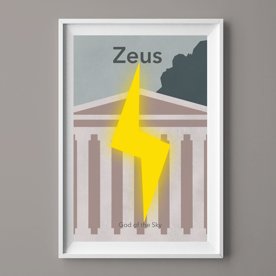 Zeus Print, Greek Mythology Prints, Lightning Print, History, Home ...