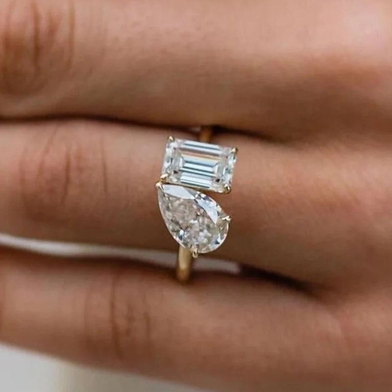 Two Stone Ring - Etsy