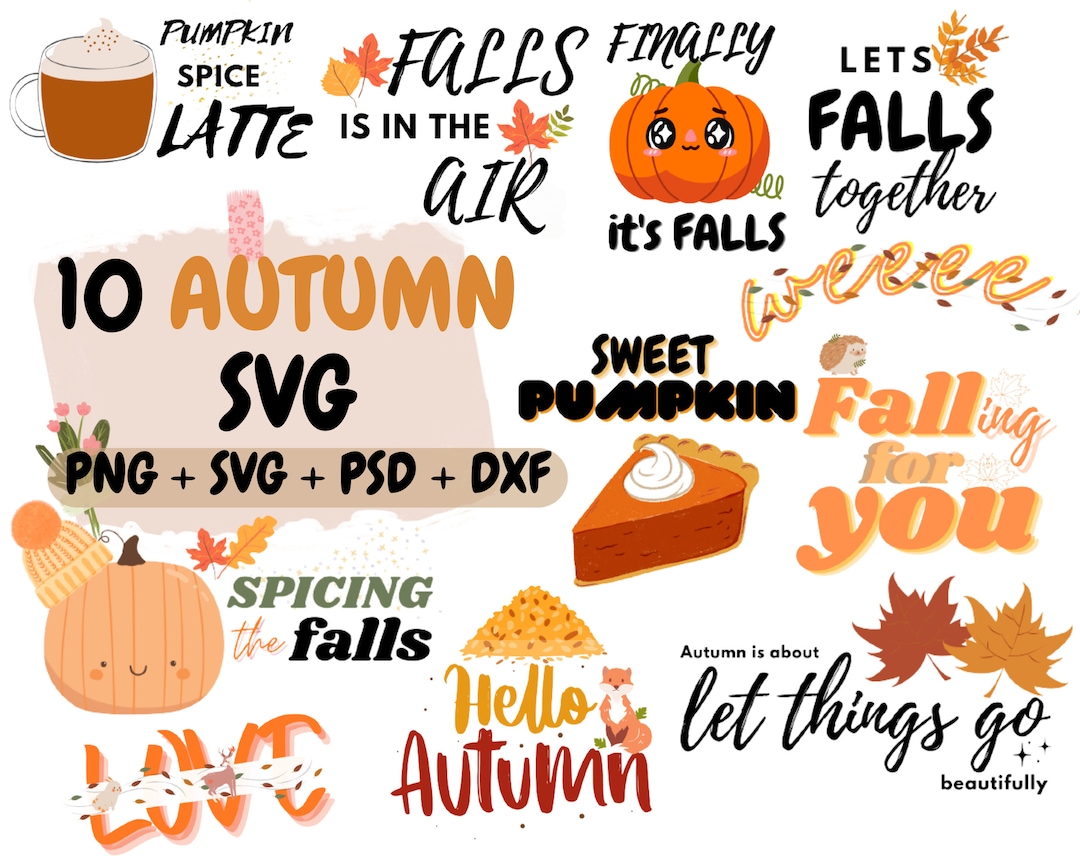 Fall Svg, Happy Fall Svg,fall Svg Bundle, Autumn Svg Bundle. Cute ...