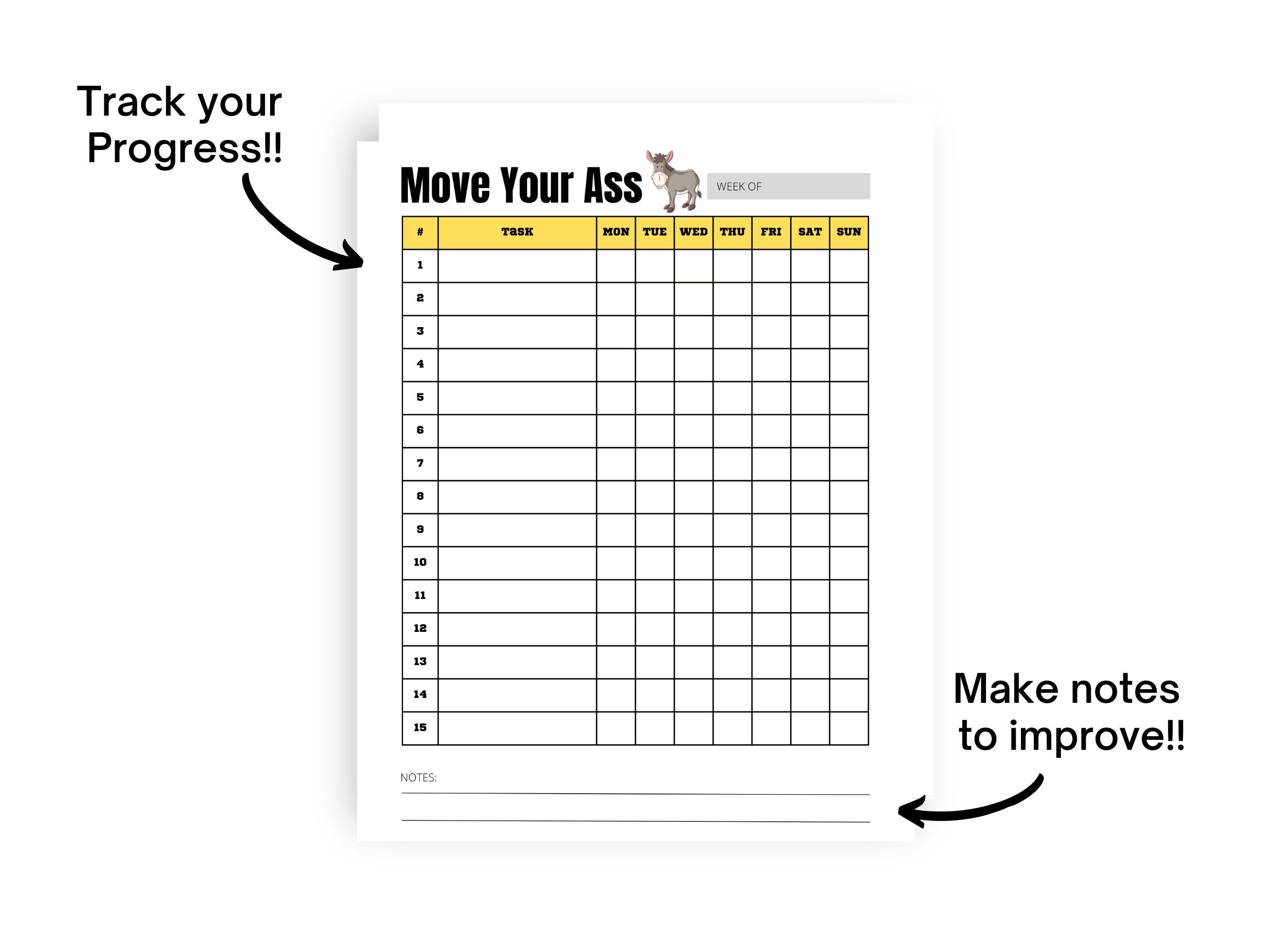 Weekly Checklist Motivational Chore Chart - Etsy