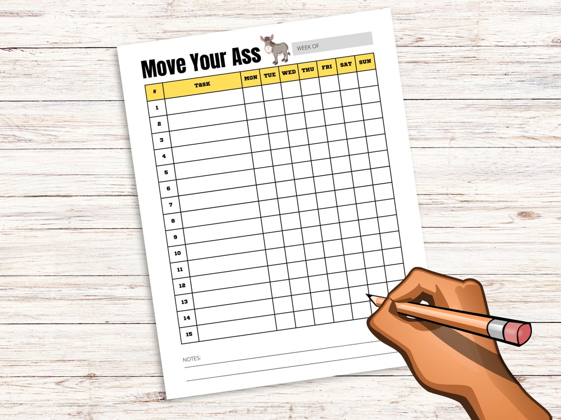 Weekly Checklist Motivational Chore Chart - Etsy