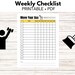 Weekly Checklist Motivational Chore Chart - Etsy