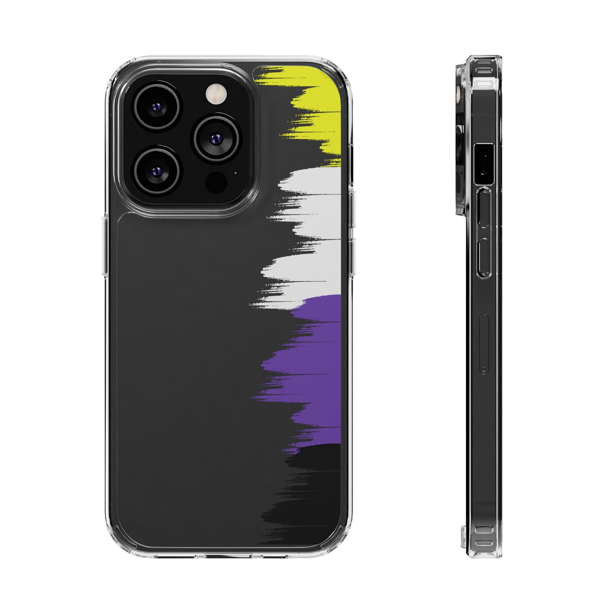 PRIDE MONTH: Nonbinary Pride Flag Colors Clear Phone Case for iPhone ...