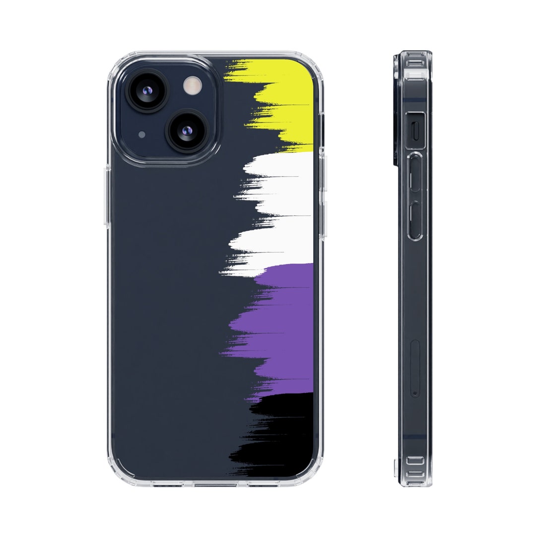 PRIDE MONTH: Nonbinary Pride Flag Colors Clear Phone Case for iPhone ...