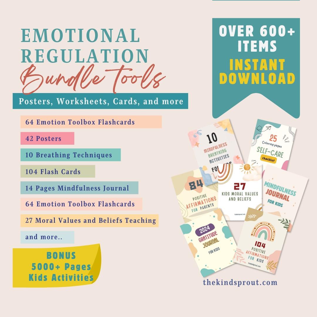 Emotional Regulation Bundle for Kids. Self-care Coloring Pages ...