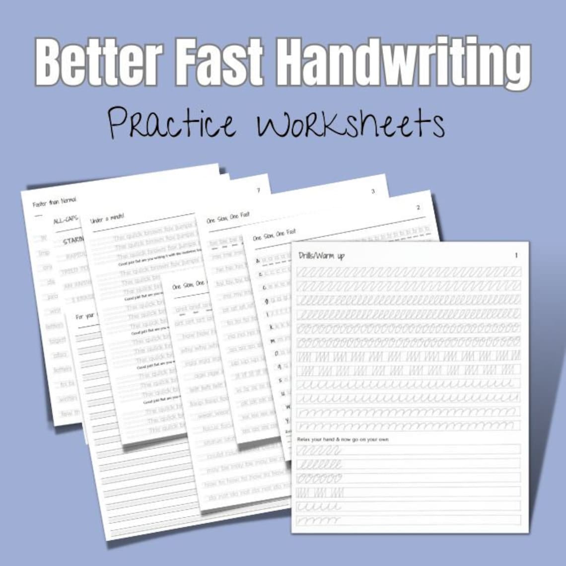 Better Fast Handwriting - Practice Worksheets for Adults (+ A Free One ...