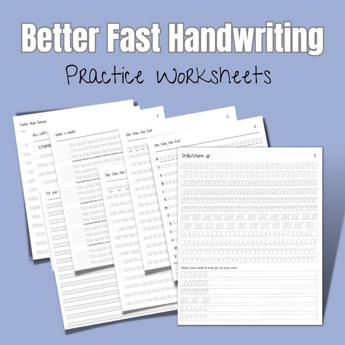 Better Fast Handwriting - Practice Worksheets for Adults (+ A Free One ...