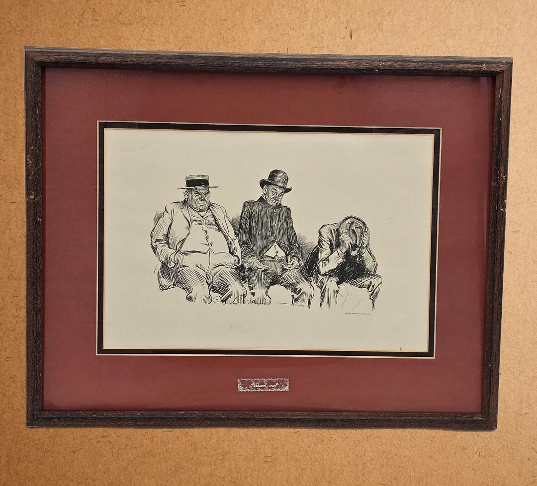 Antique "fanned Out" Satirical Print From Charles Dana Gibson - Etsy