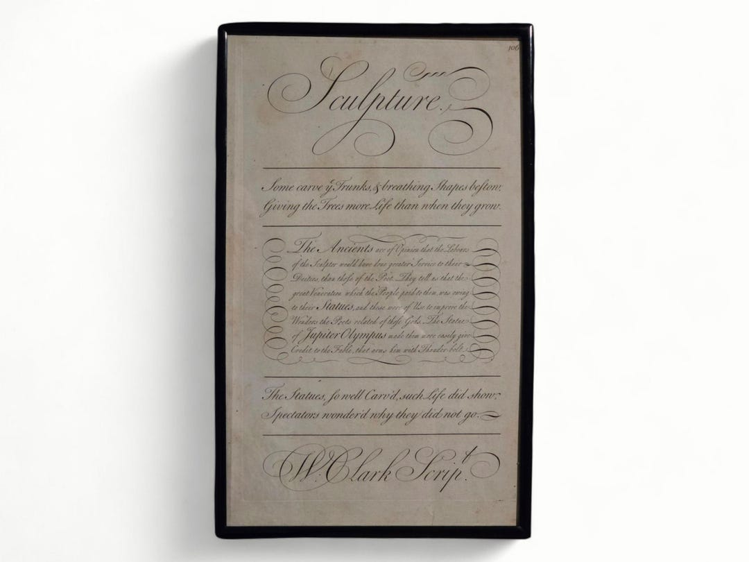 Antique Calligraphy Print – 1739 Universal Penman, William Clark - Etsy