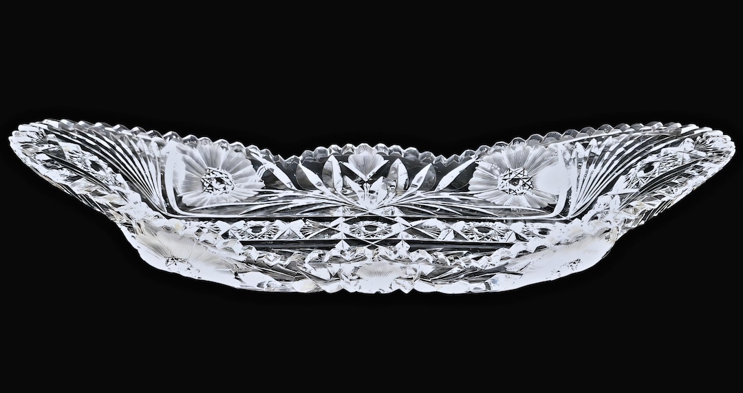 Antique ABP Cut Glass Nappy Bowl – Hobstar Crystal Relish Dish - Etsy