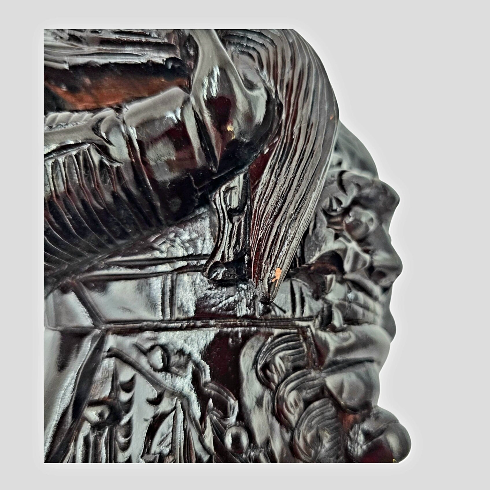 Hand Carved Chinese Ebonized Lu Xing Figurine Statue - Etsy