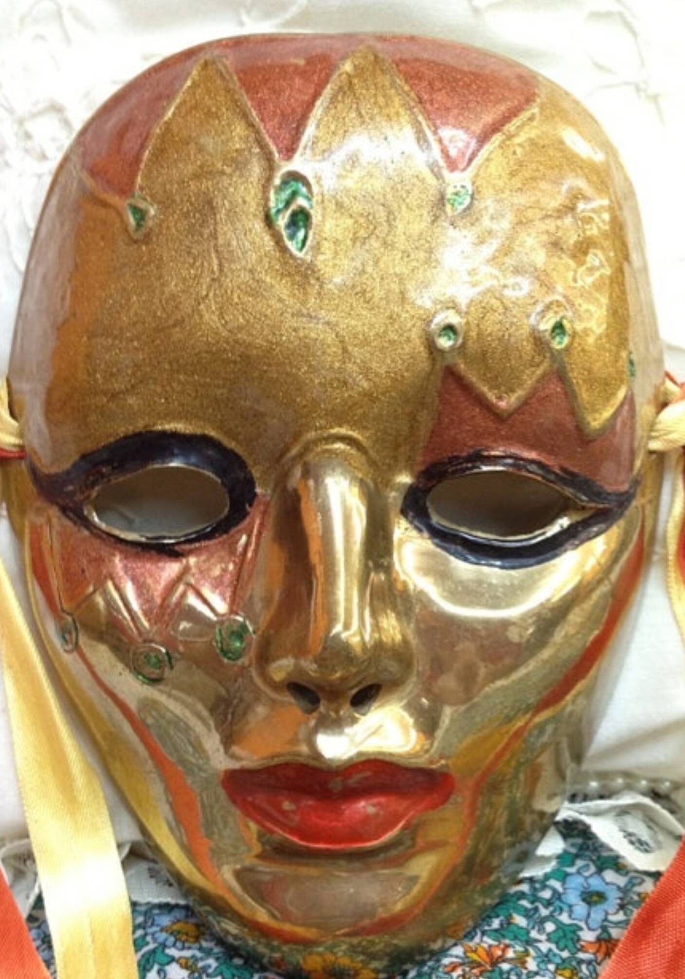 Vintage Viennese Brass Carnival Mask - Etsy