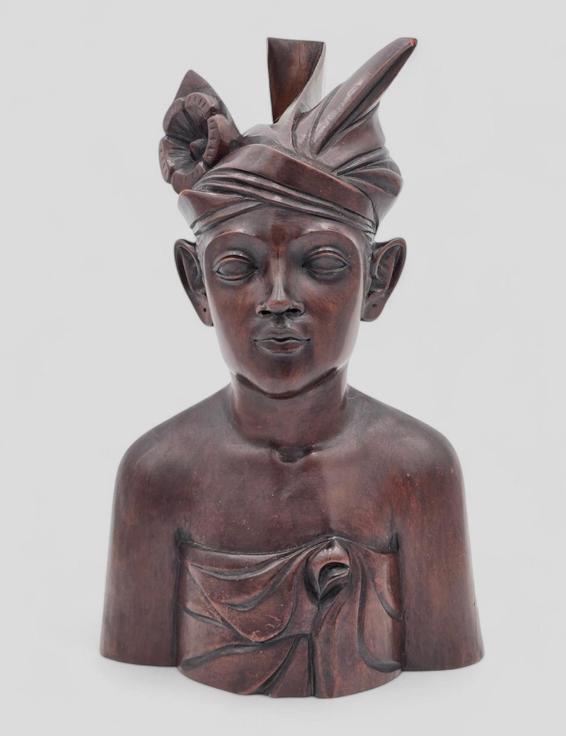 Hand-carved Wooden Head Bust From Klungkung, Bali - Etsy