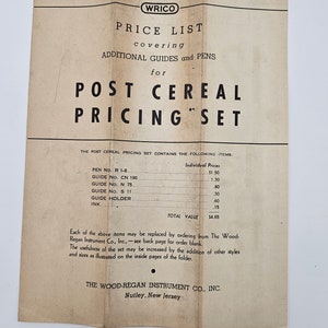 Vintage Advertising Pricing Set From Post Cereal - Etsy