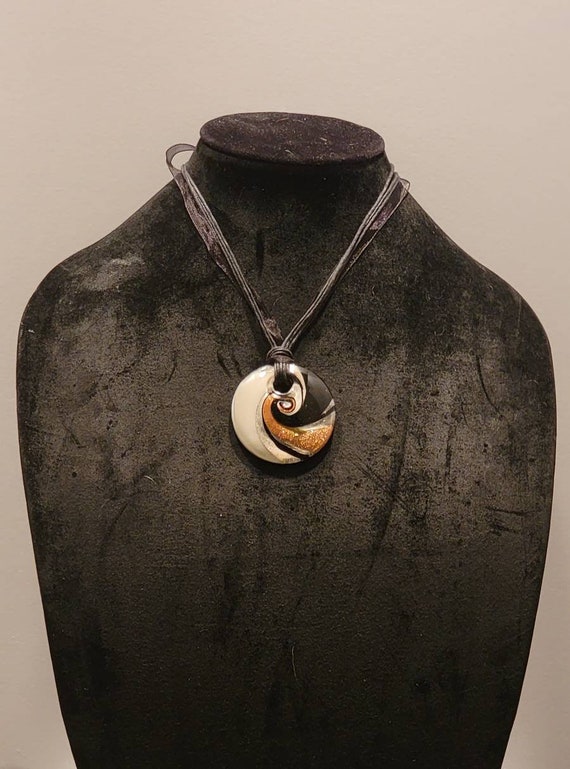 dichroic glass necklace - Gem dichroic glass necklace - Gem