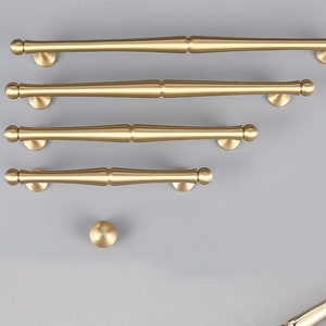 Brushed Brass Cabinet Pulls Minimalist Round Ball Drawer - Etsy