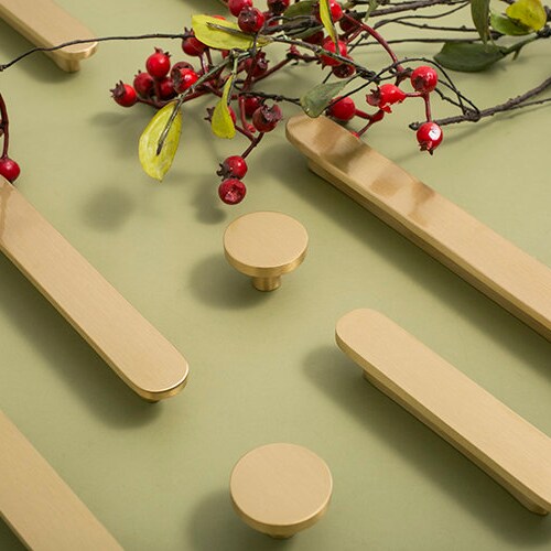 Flat Solid Brass Knob Minimalist Cabinet Knobs Furniture - Etsy