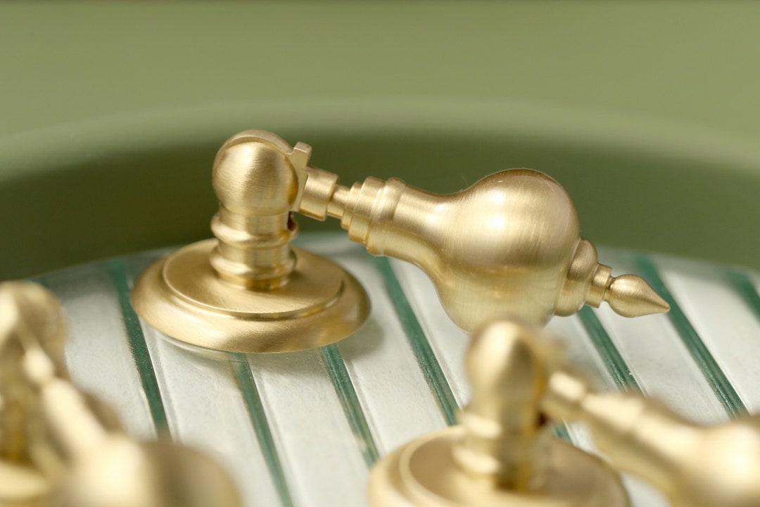 Brushed Brass Drop Knobs, Gold Cabinet Handle Pull, DIY Drawer Dresser ...