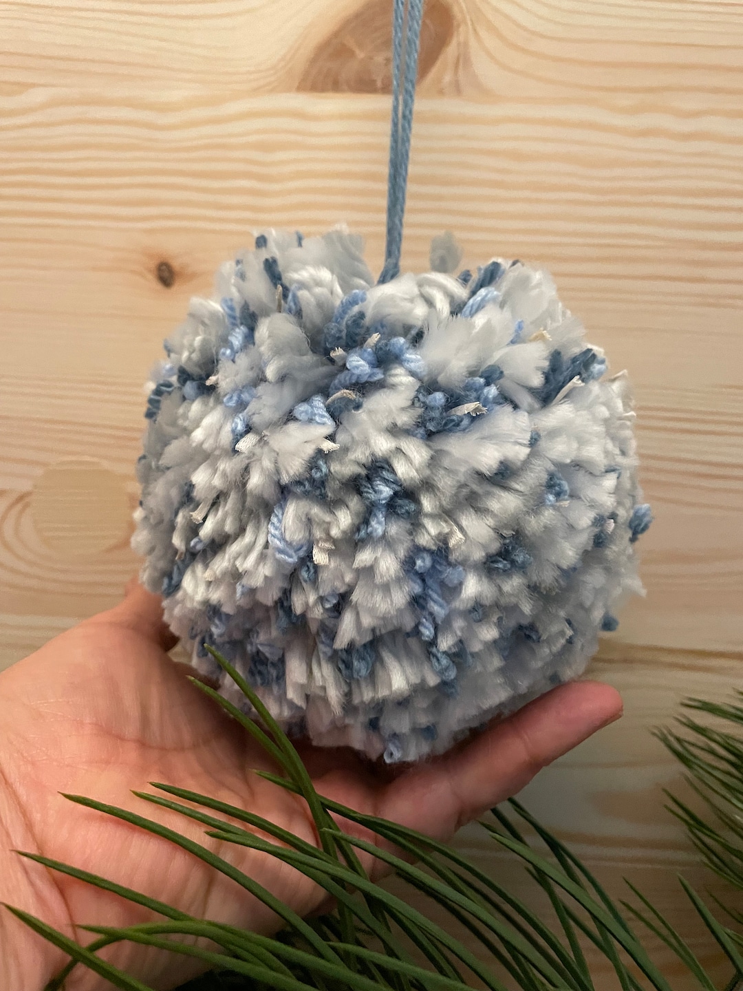 Handmade XL Pom Pom, Christmas Tree Ball Wool, Bobble, Thick & Full ...