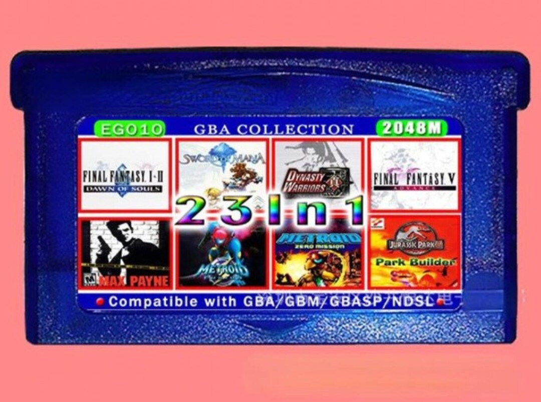 23 in 1 Game Cartridge Nintendo Gameboy Advance EG010 SP NDS GBM 32 Bit ...