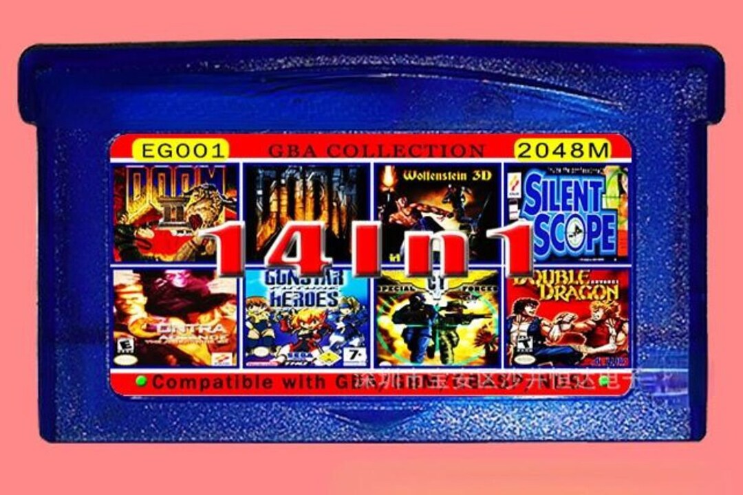 14 in 1 Video Game Cartridge Nintendo Gameboy Advance NDS SP GBA 32 Bit ...